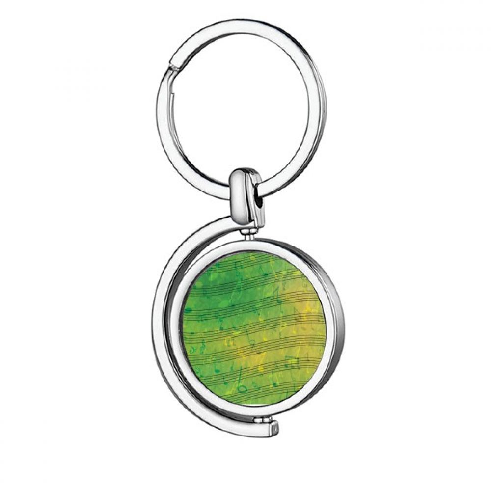Multiple Music 5-le Staff Green Rotating Keychain Metal Keyring Holder ...