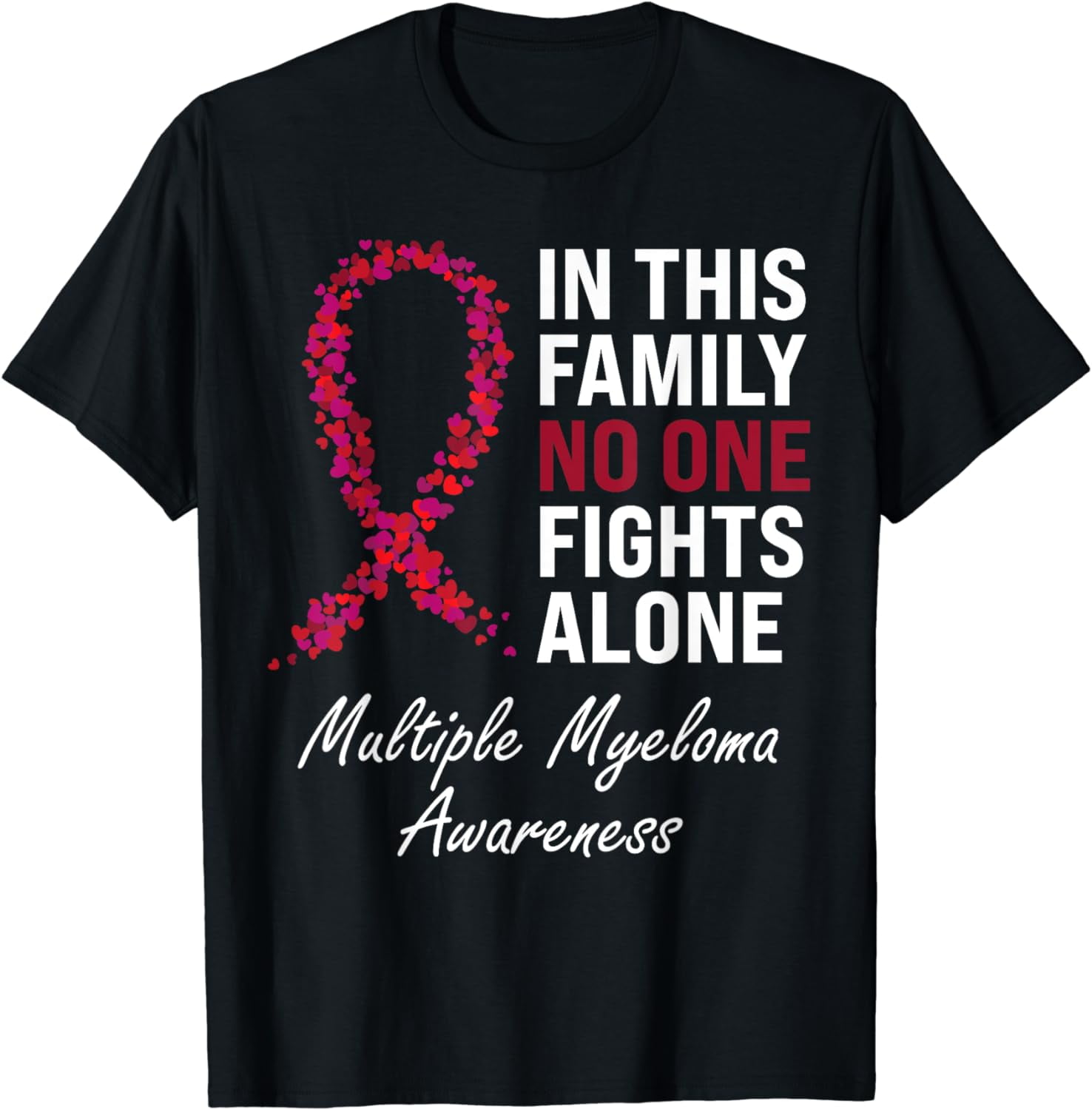 Multiple Myeloma Awareness Burgundy Ribbon Family T-Shirt - Walmart.com