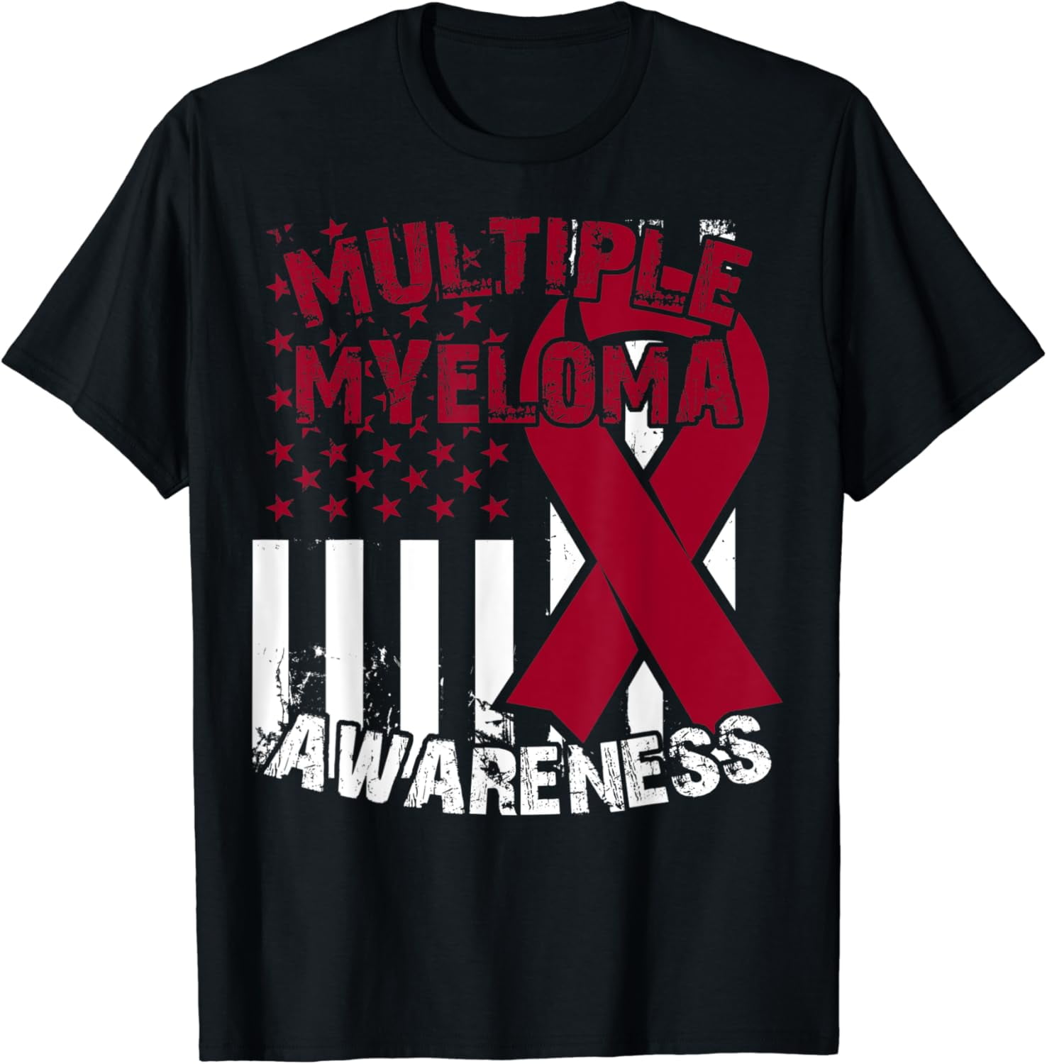 Multiple Myeloma T Shirt Burgundy Awareness Ribbon mens t shirt，black ...
