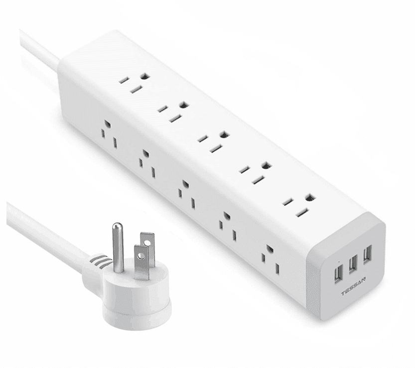 Multiple-Outlet Power Strip with Surge Protector 15 Outlets 3 USB 6 FT ...