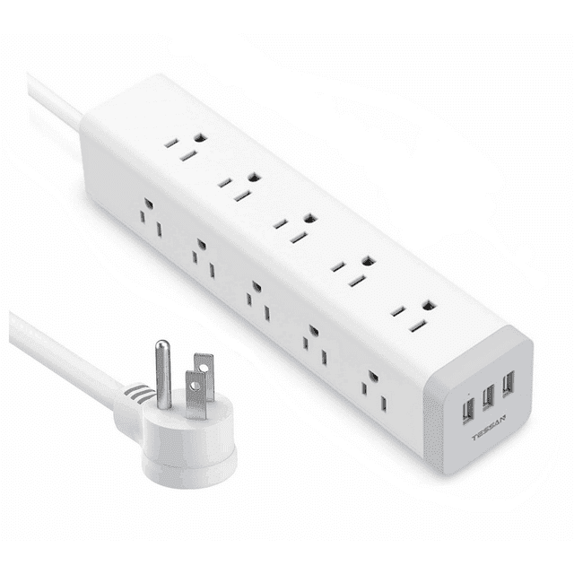 Multiple-Outlet Power Strip with Surge Protector 15 Outlets 3 USB 6 FT ...