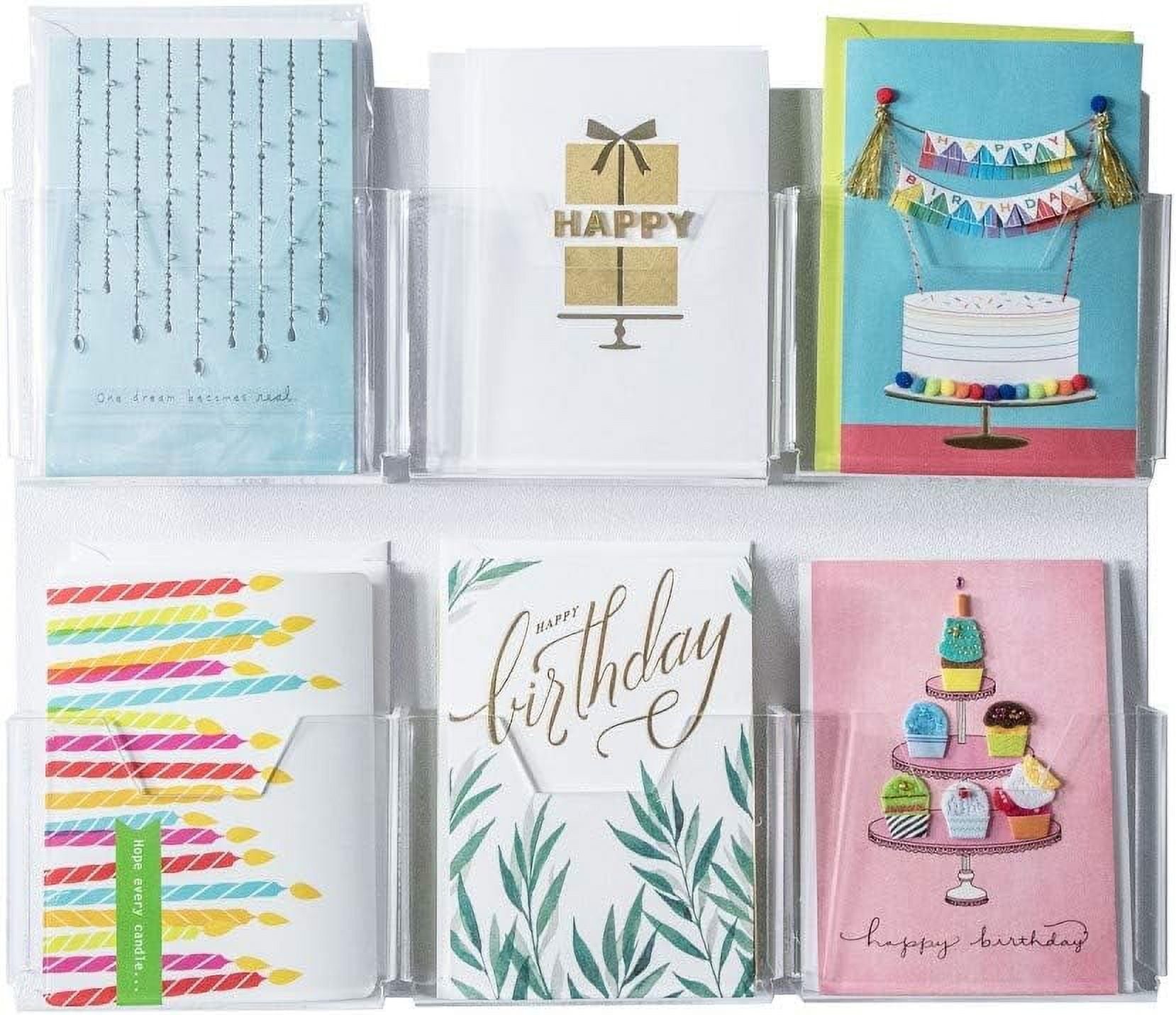 Multiple Pocket Deluxe Clear Postcard Holder Display Wall Mount ...