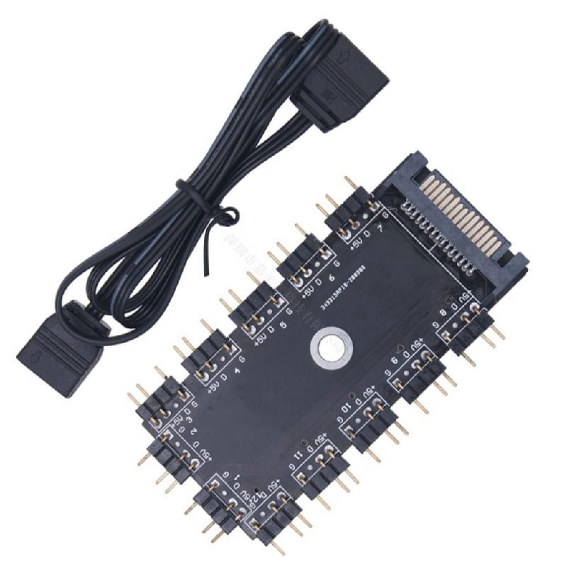 Multiple Port 5V 3pin ARGB LED Hub for Unified Lighting Control in ...