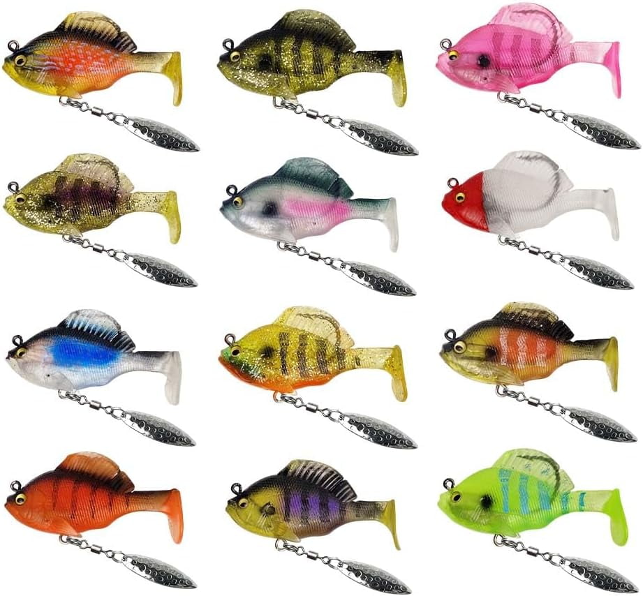 Multiple Pre-Rigged Jig Head Soft Fishing Lures, 2025 New Bluegill Swim ...