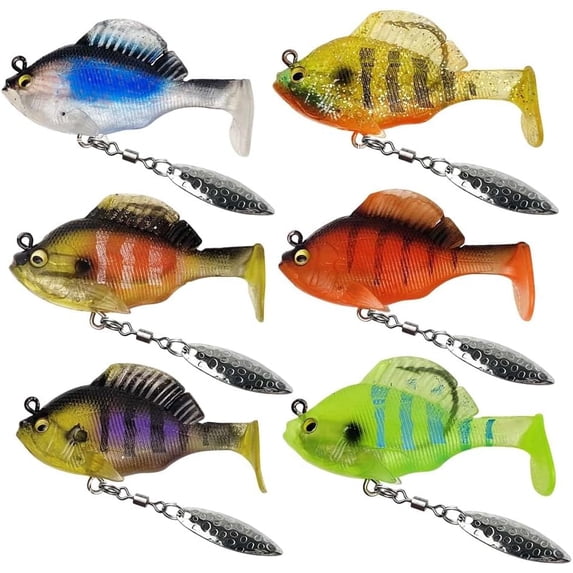 Multiple Pre-Rigged Jig Head Soft Fishing Lures, 2025 New Bluegill Swim ...