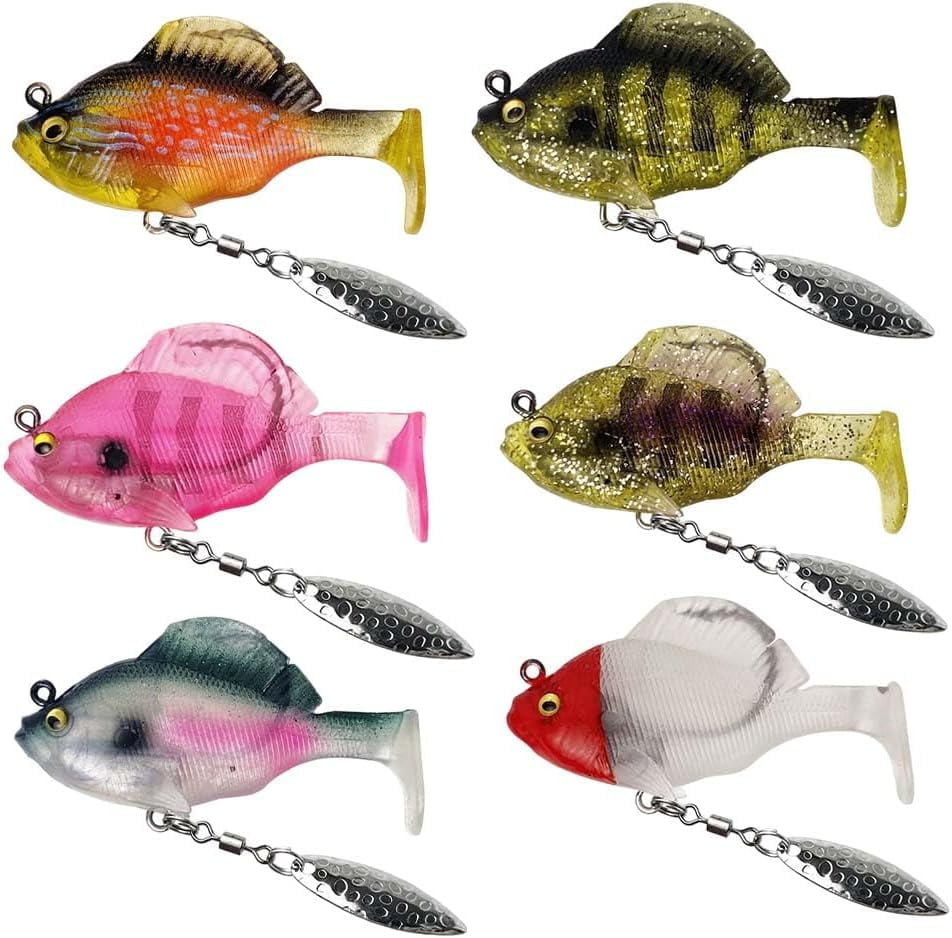 Multiple Pre-Rigged Jig Head Soft Fishing Lures, 2025 New Bluegill Swim ...