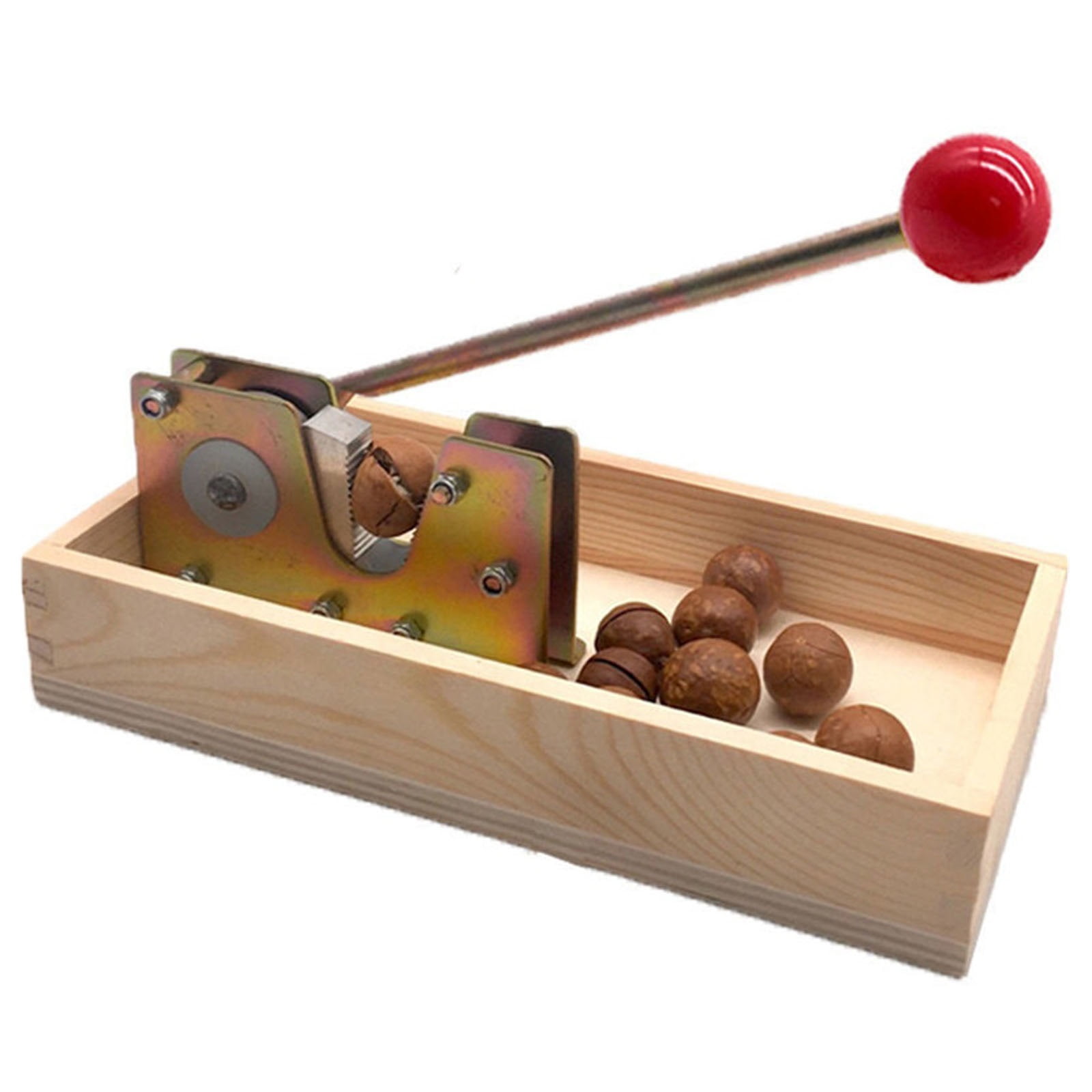 Multiple Purposes Pecan Nut Crackers with Wood Storage Box Macadamia ...