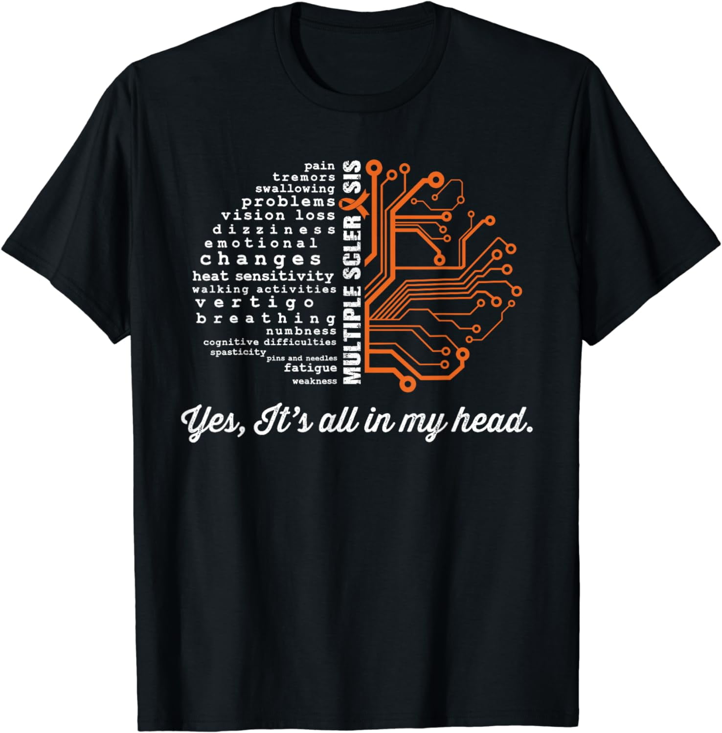 Multiple Sclerosis Awareness MS Head Warrior MS Support Idea T-Shirt ...
