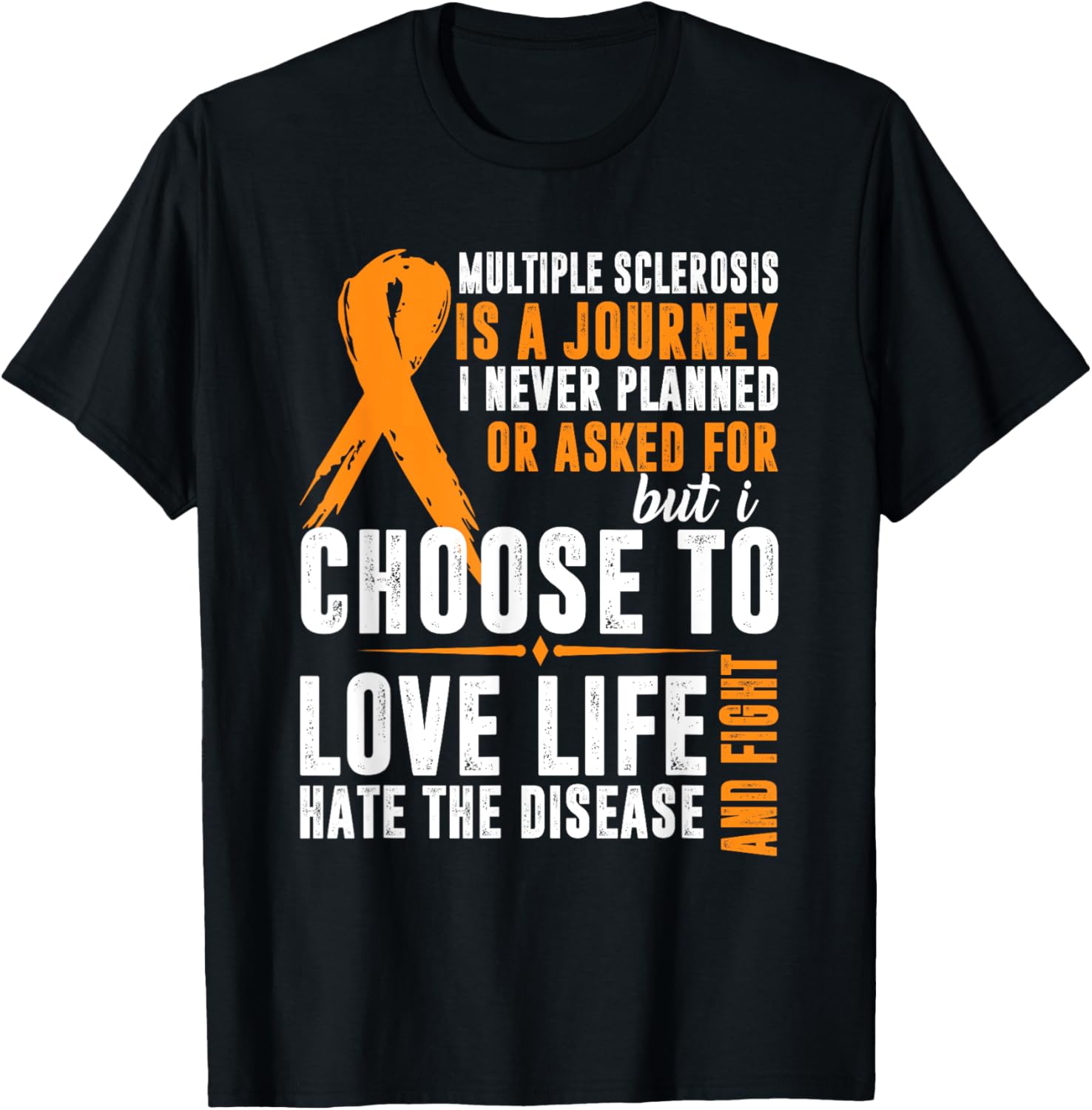 Multiple Sclerosis Awareness MS Orange Ribbon Brain Disease T-Shirt ...