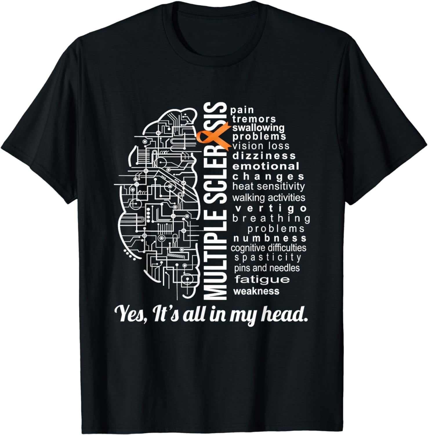 Multiple Sclerosis Awareness MS Survivor Head Warrior T-Shirt - Walmart.com