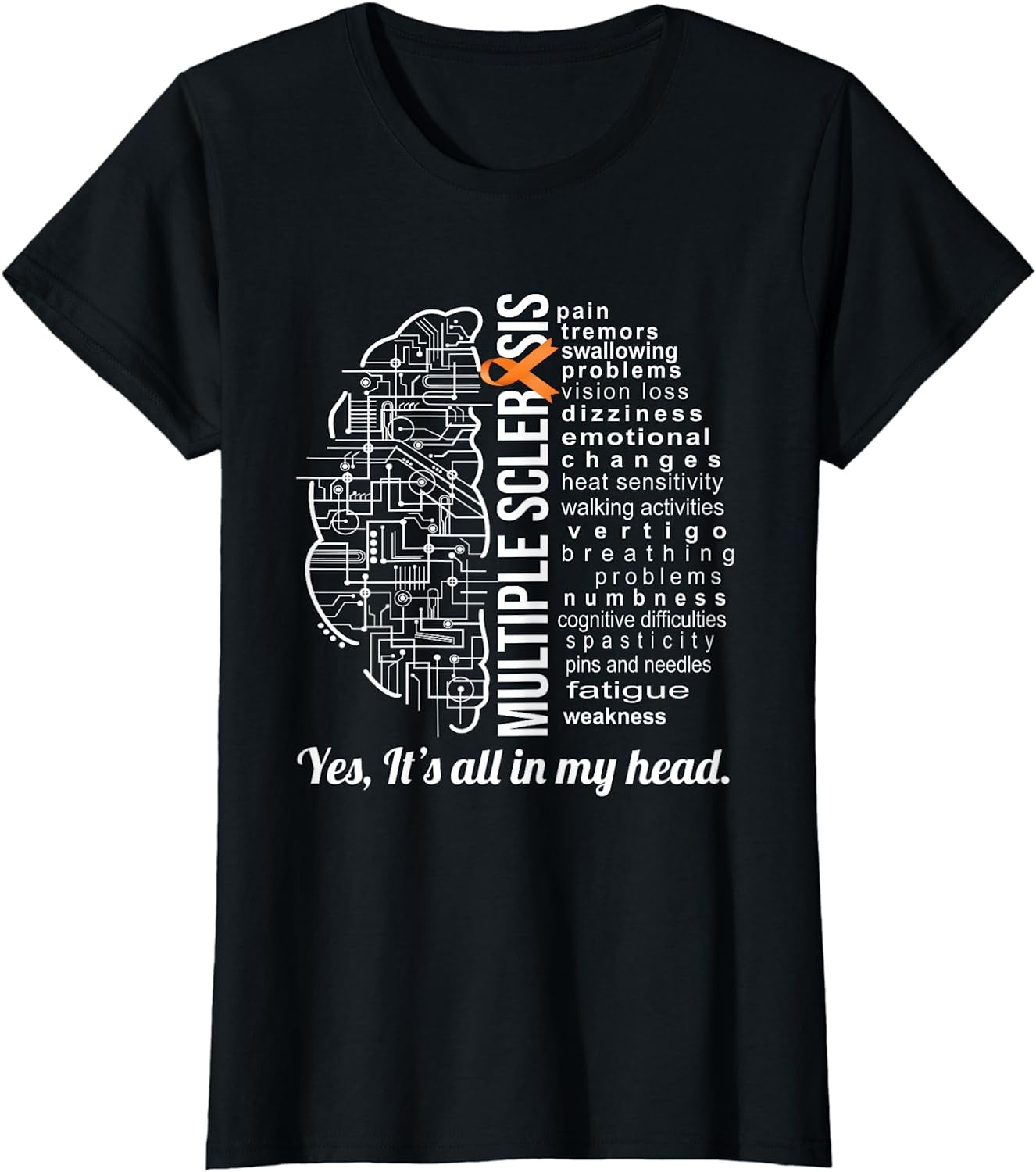 Multiple Sclerosis Awareness MS Survivor Head Warrior T-Shirt - Walmart.com