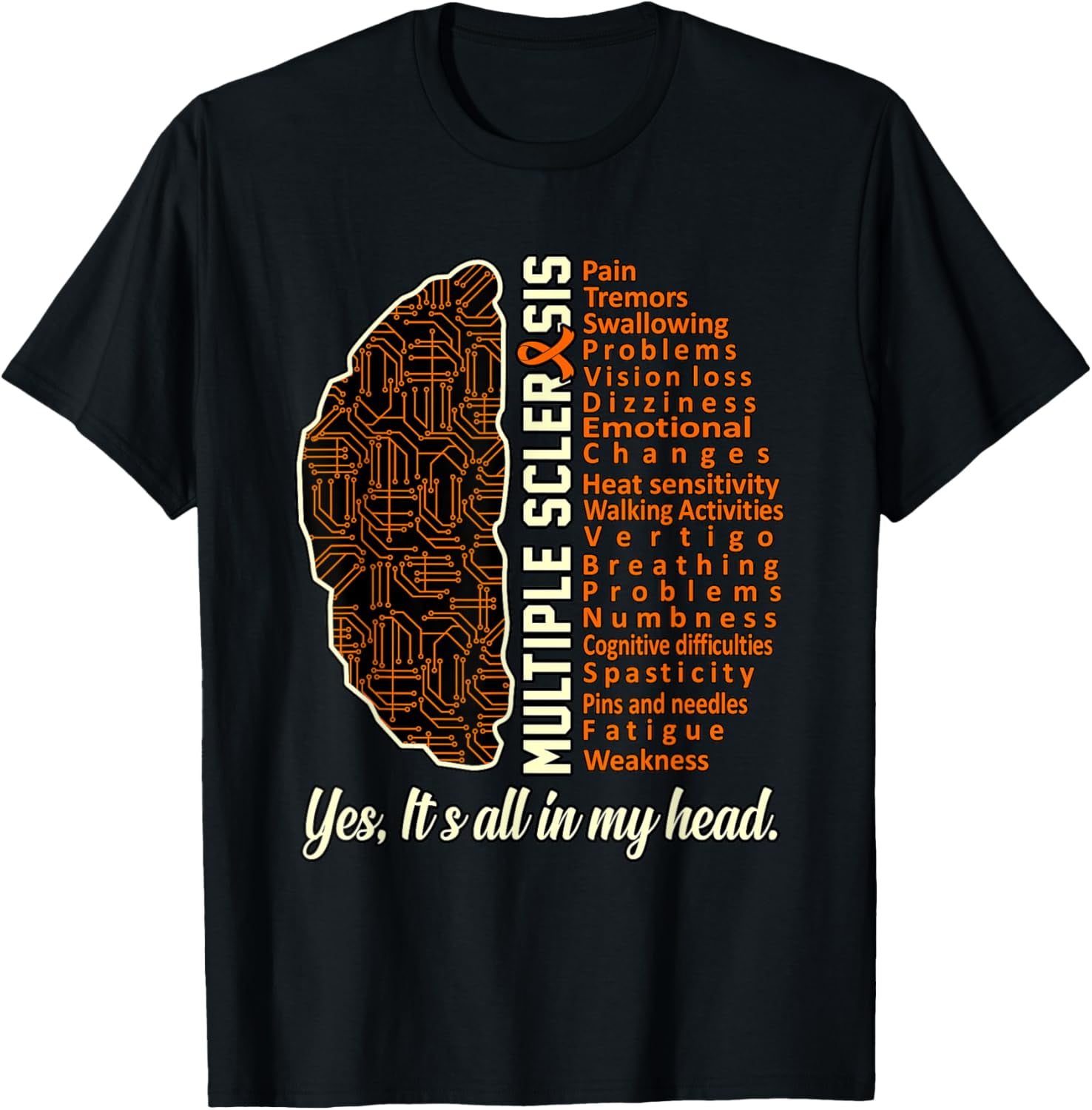 Multiple Sclerosis Facts MS Awareness Support Graphic T-Shirt - Walmart.com