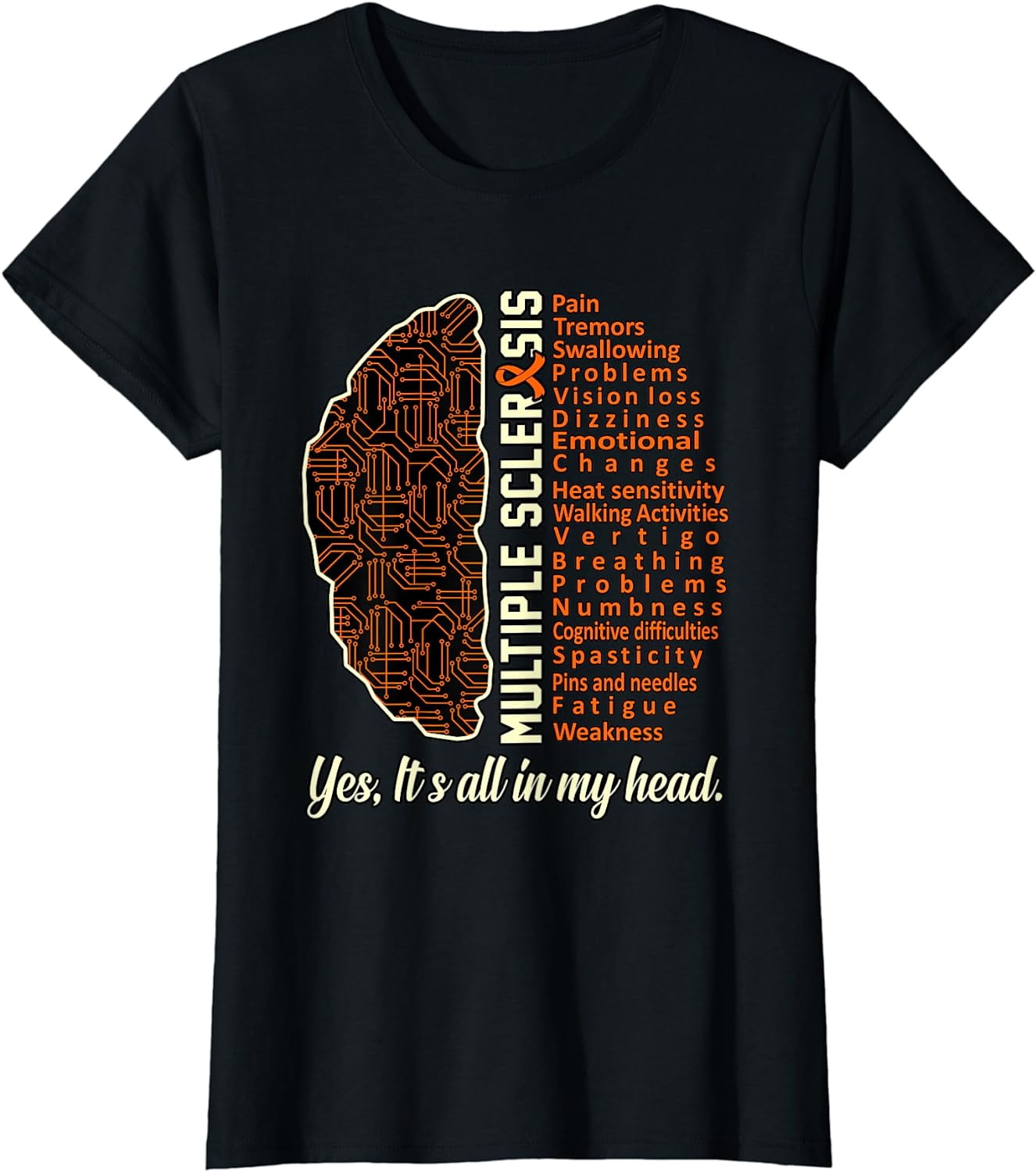 Multiple Sclerosis Facts MS Awareness Support Graphic T-Shirt - Walmart.com