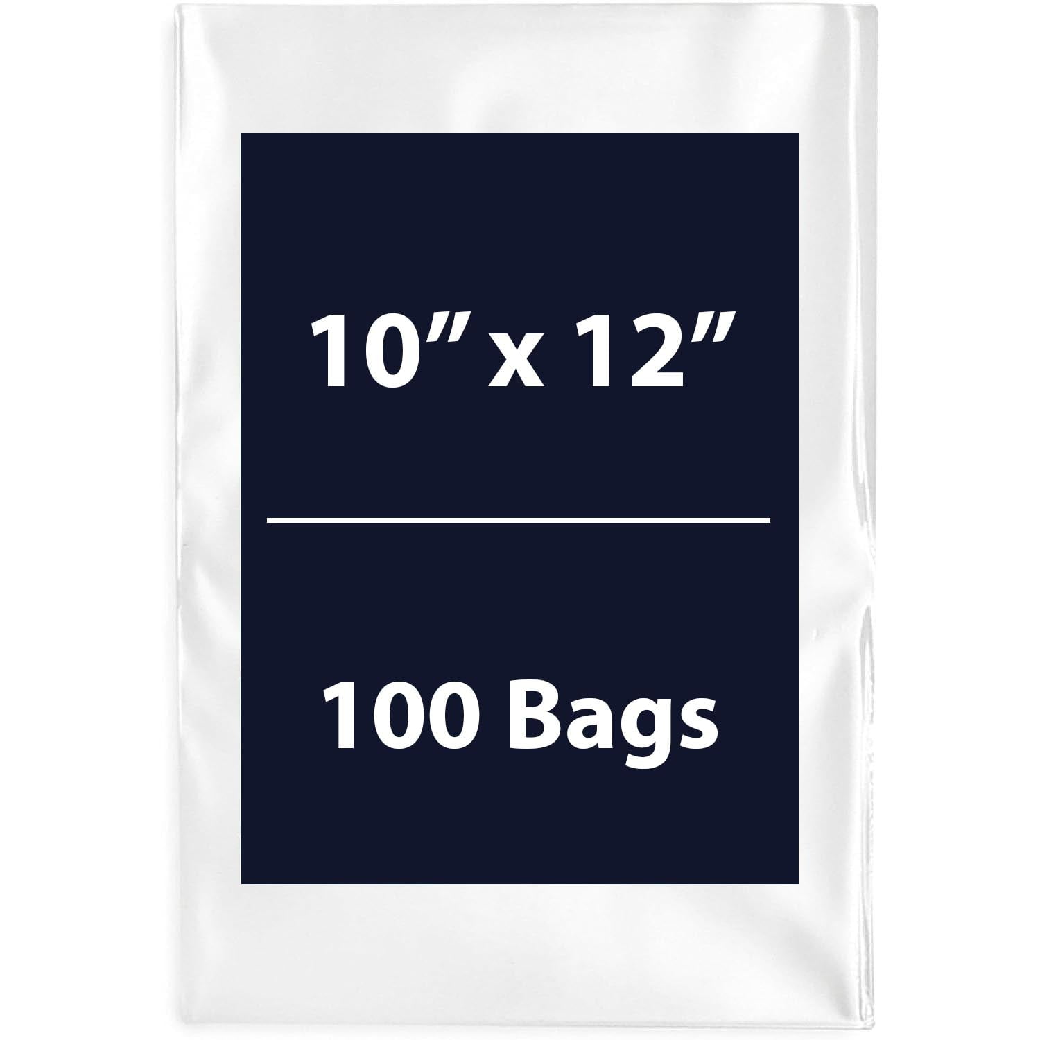 Multiple Sizes Clear Flat Poly Bags - 10"x12" & 100 Bags 1.25Mil Flat ...