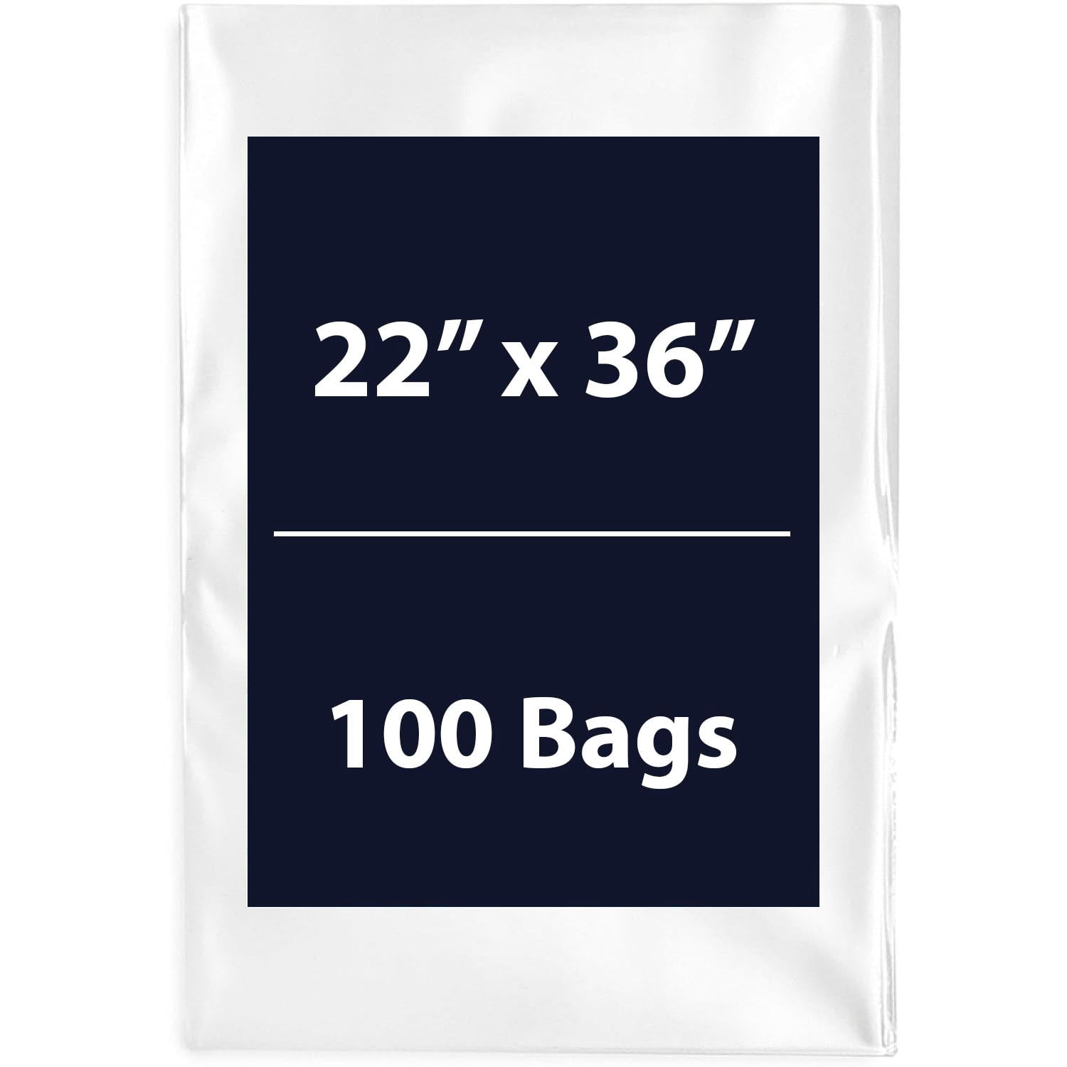 Multiple Sizes Clear Flat Poly Bags - 22"x36" & (100 Bags) 1.5Mil Flat ...