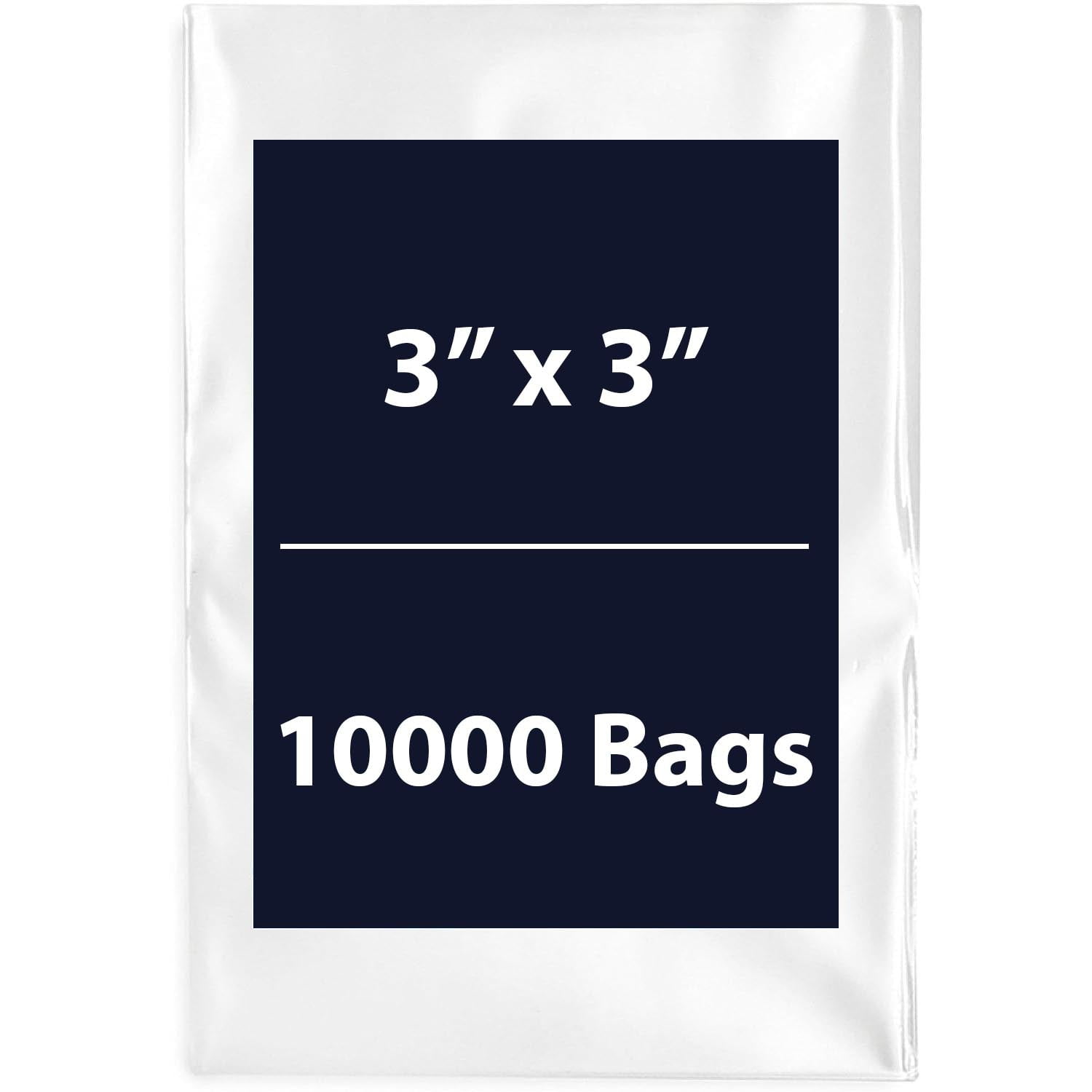 Multiple Sizes Clear Flat Poly Bags - 3"x3" & 10000 Bags 1.25Mil Flat ...