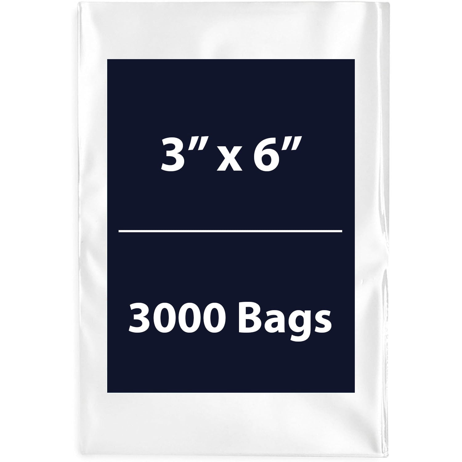 Multiple Sizes Clear Flat Poly Bags - 3"x6" & (3000 Bags) 3Mil Flat ...