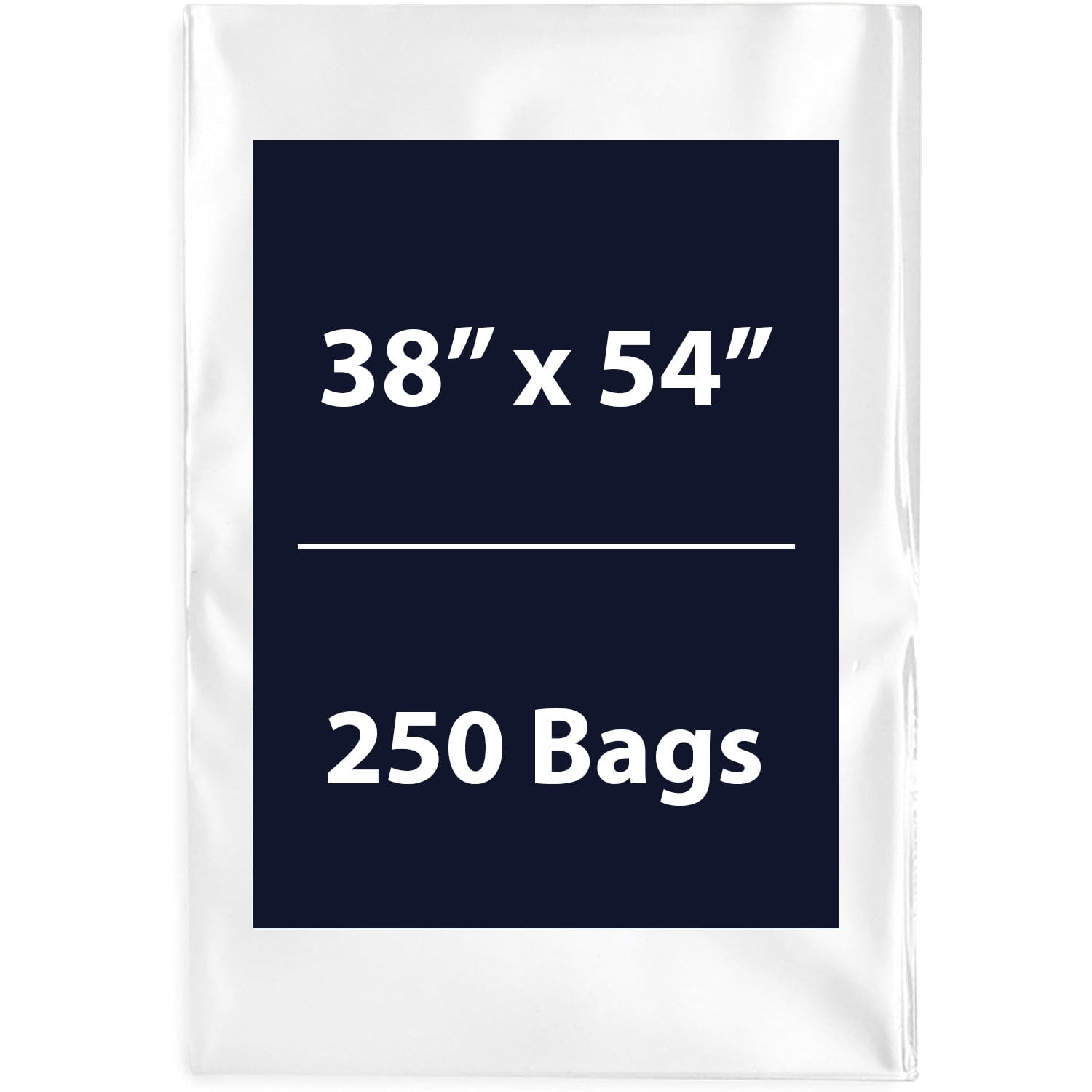 Multiple Sizes Clear Flat Poly Bags - 38"x54" & (250 Bags) 1.5Mil Flat ...