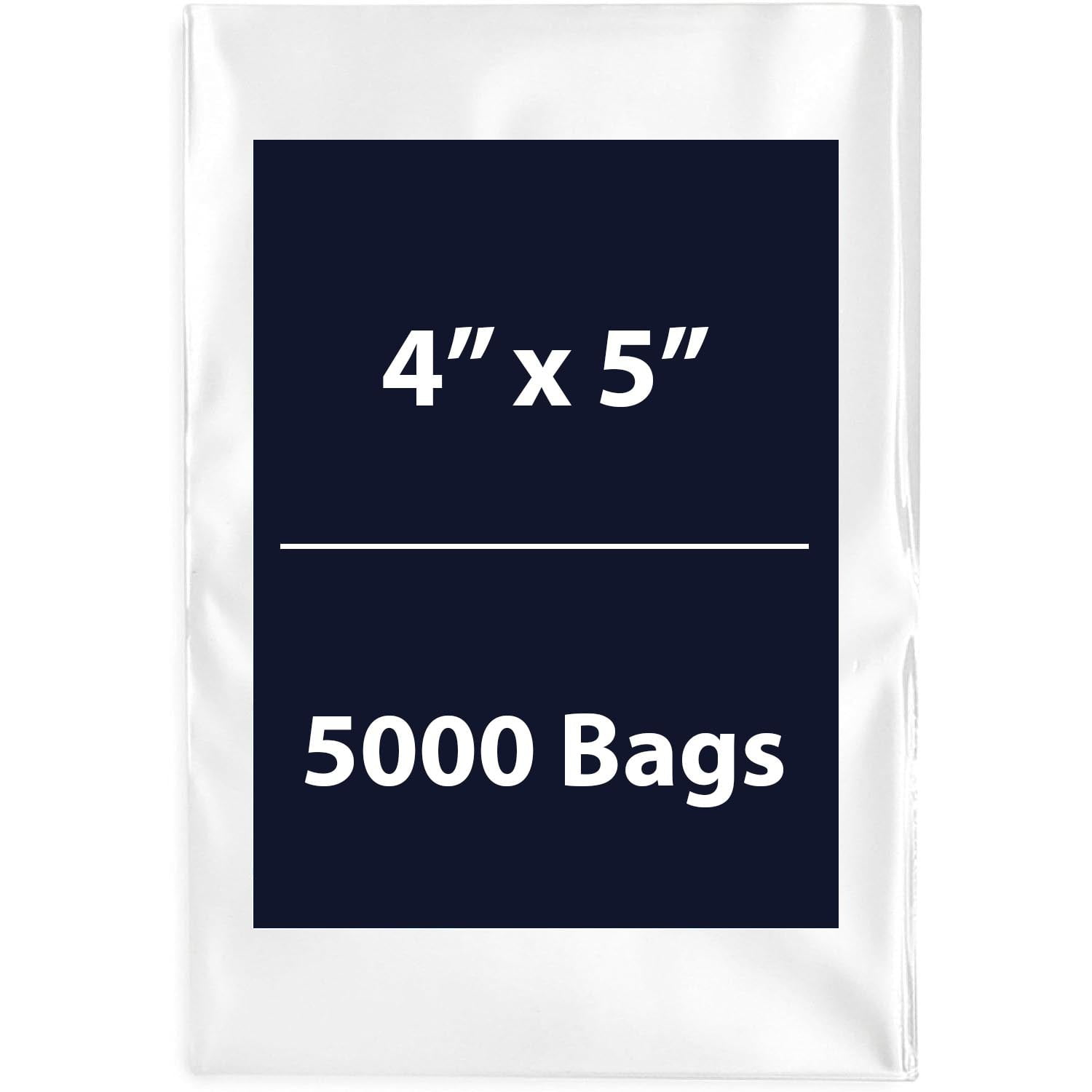 Multiple Sizes Clear Flat Poly Bags - 4"x5" & (5000 Bags) 1.5Mil Flat ...