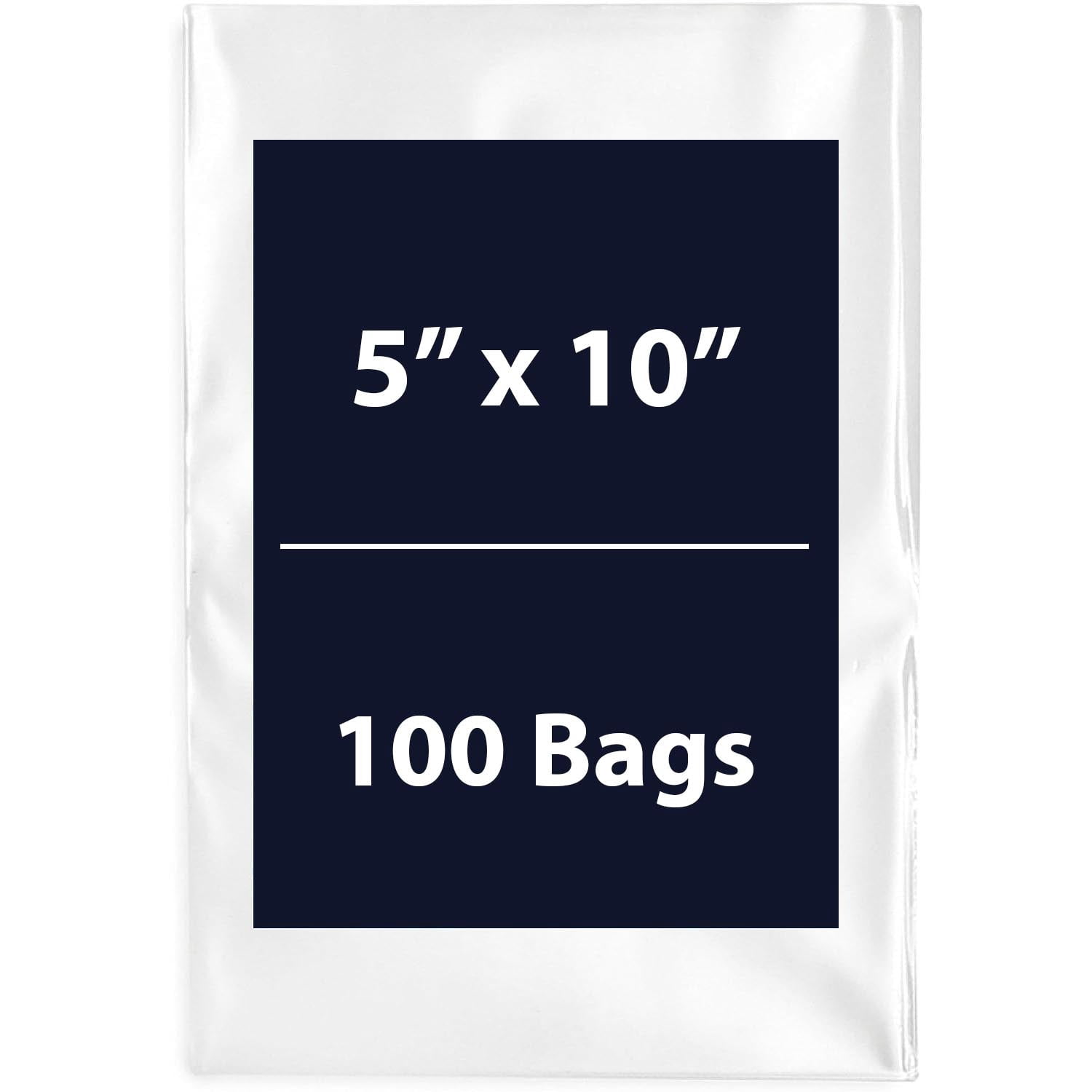 Multiple Sizes Clear Flat Poly Bags - 5"x10" & (100 Bags) 1.5Mil Flat ...