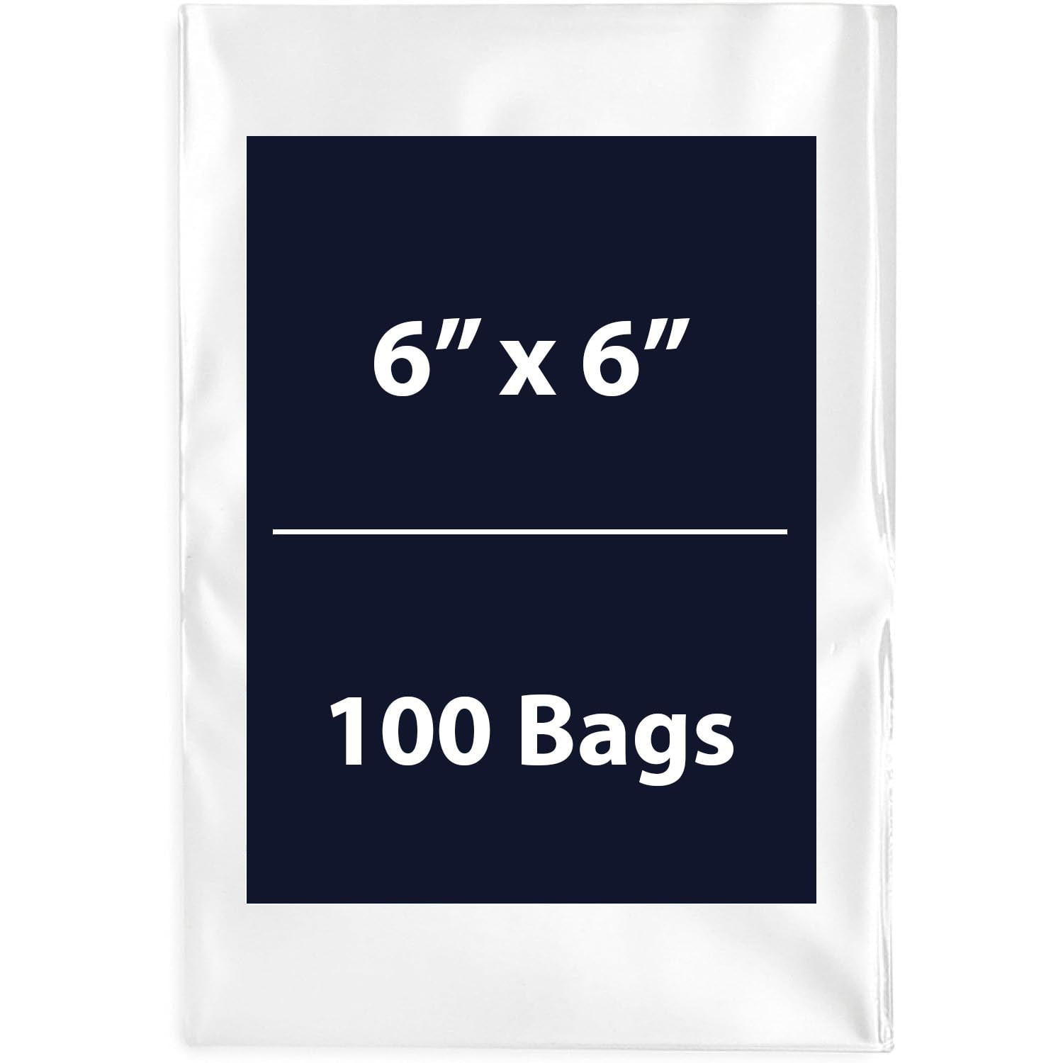 Multiple Sizes Clear Flat Poly Bags - 6"x6" & (100 Bags) 3Mil Flat Open ...