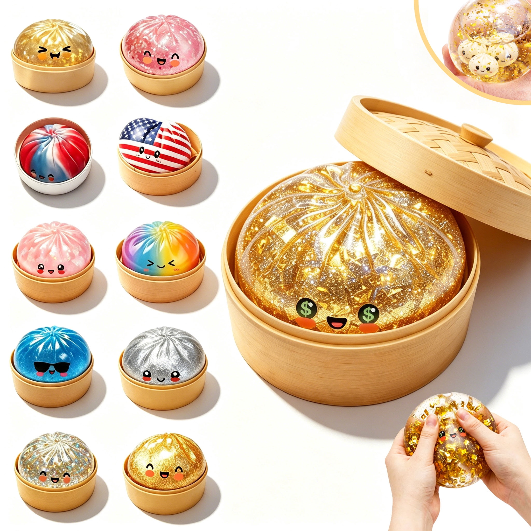 Multiple Themes China-Bun Squishies, Big Soft Dumplings Squeeze Dough ...