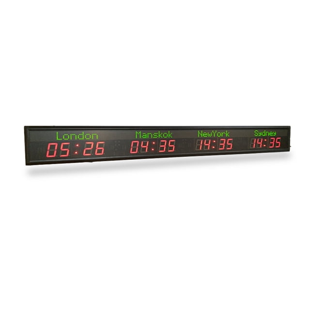 Multiple Time Zone Clock/LED World Time Clock 4 Cities World Time Clock ...