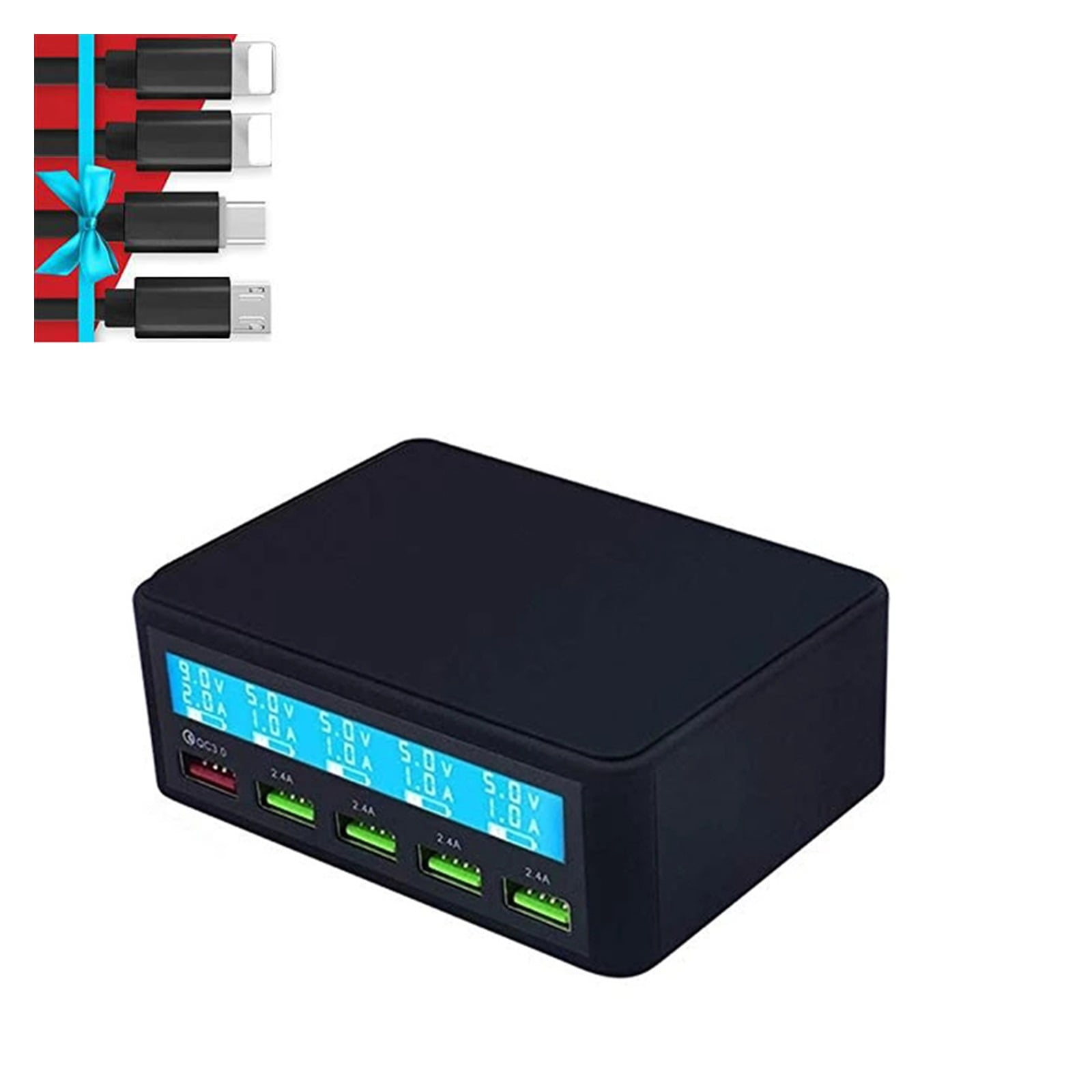 Multiple USB Charger,50W 5 Port Desktop Charger Charging Station Multi ...