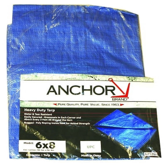 Multiple Use Tarp, 8 ft W x 10 ft L, Polyethylene, Blue | Bundle of 2 ...