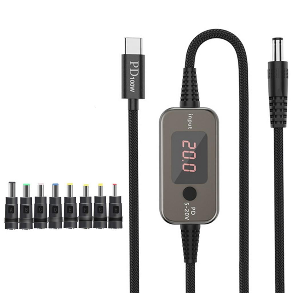 Multiple Voltages Type C To DC5521 Charging Cable Cord Compatibles ...