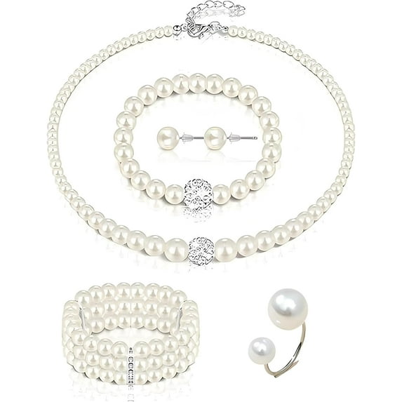 Multiple pieces of pearl jewelry for Women, Gorgeous Elegant Shiny ...