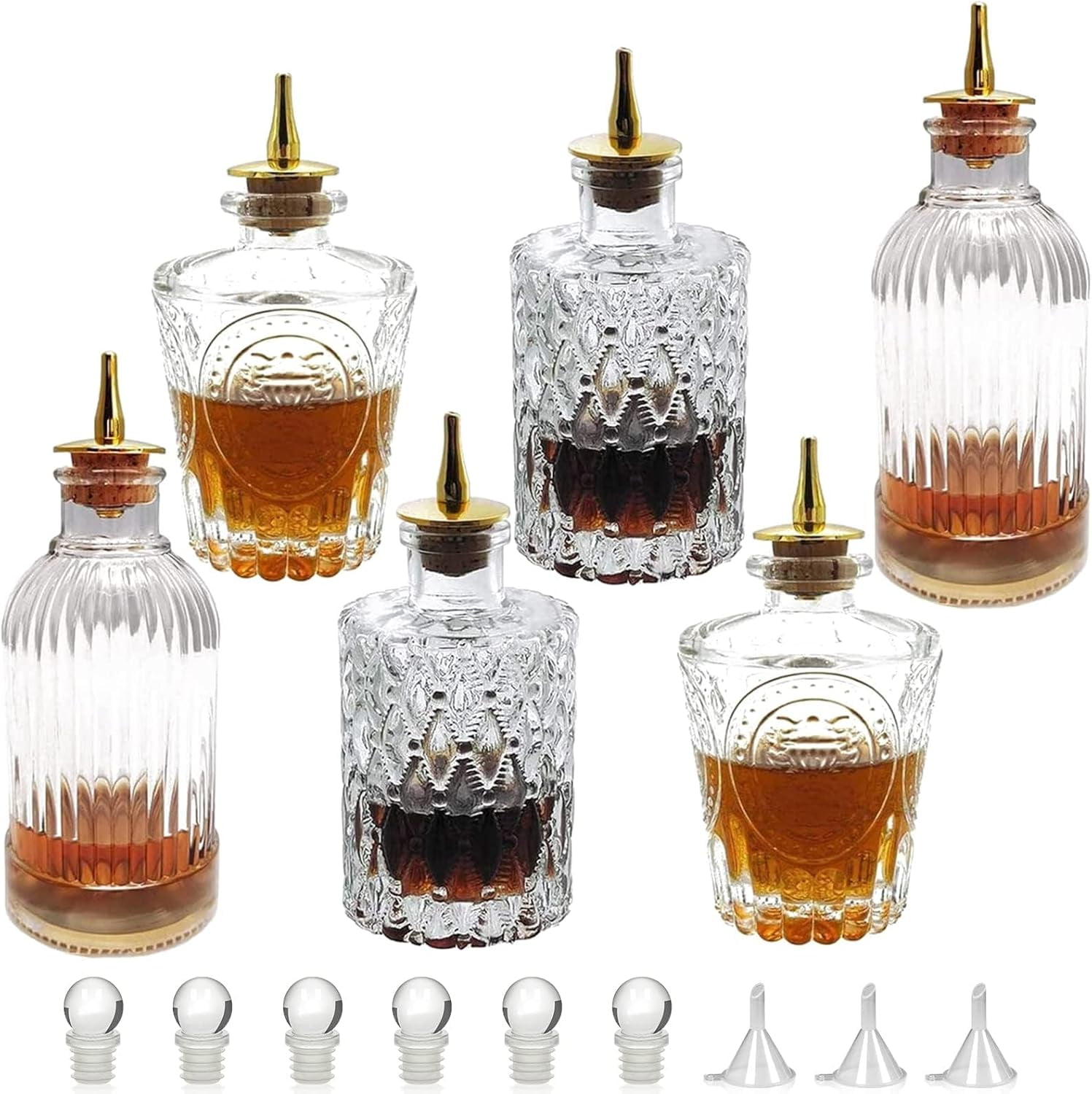 Multiple styles to choose from, Bitters Bottle Set - Glass Vintage ...