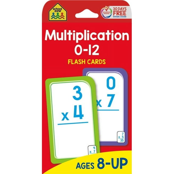School Zone Multiplication 0-12 Flash Cards - Walmart.com