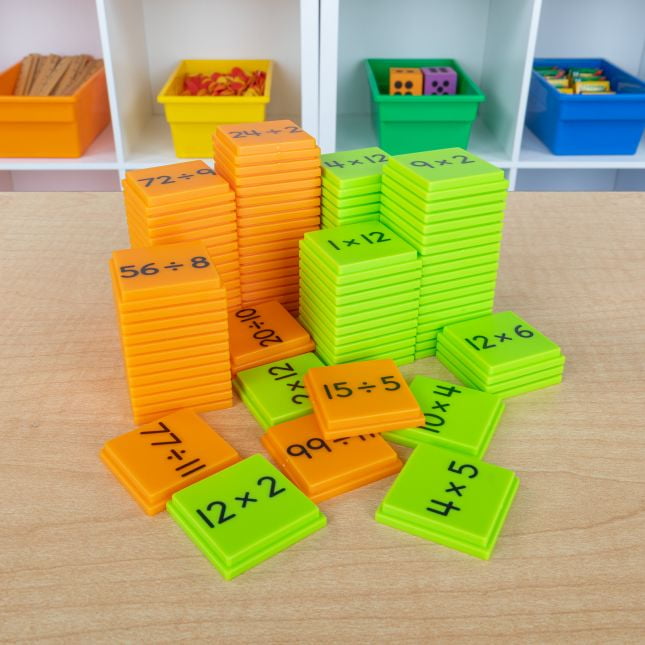 Multiplication And Division Basic Facts Stacking Tiles - 100 tiles ...