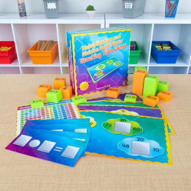 Multiplication And Division Basic Facts Stacking Tiles Game - 1 game ...