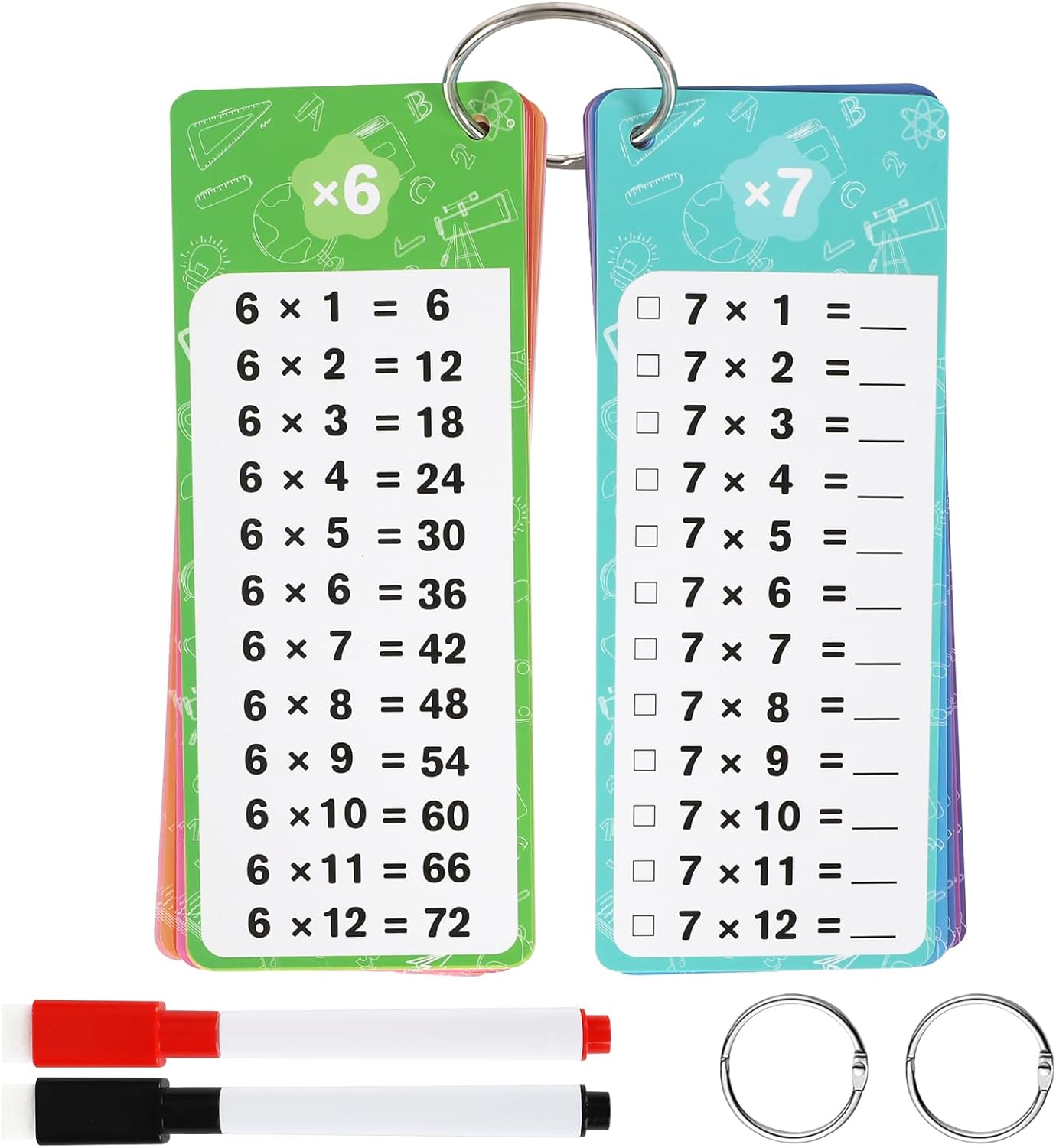 Multiplication Flash Cards 0-12, 15 Pcs Multiplication Flashcards with ...