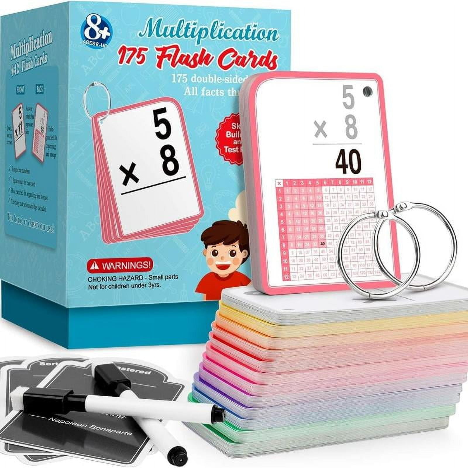 Multiplication Flash Cards + Math Board, Math Manipulatives Math Flash ...