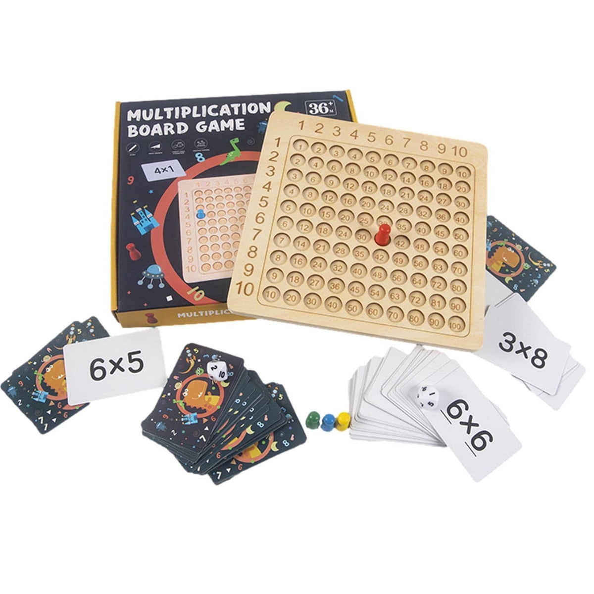 Multiplication Game - Wooden Multiplication Board, Montessori ...
