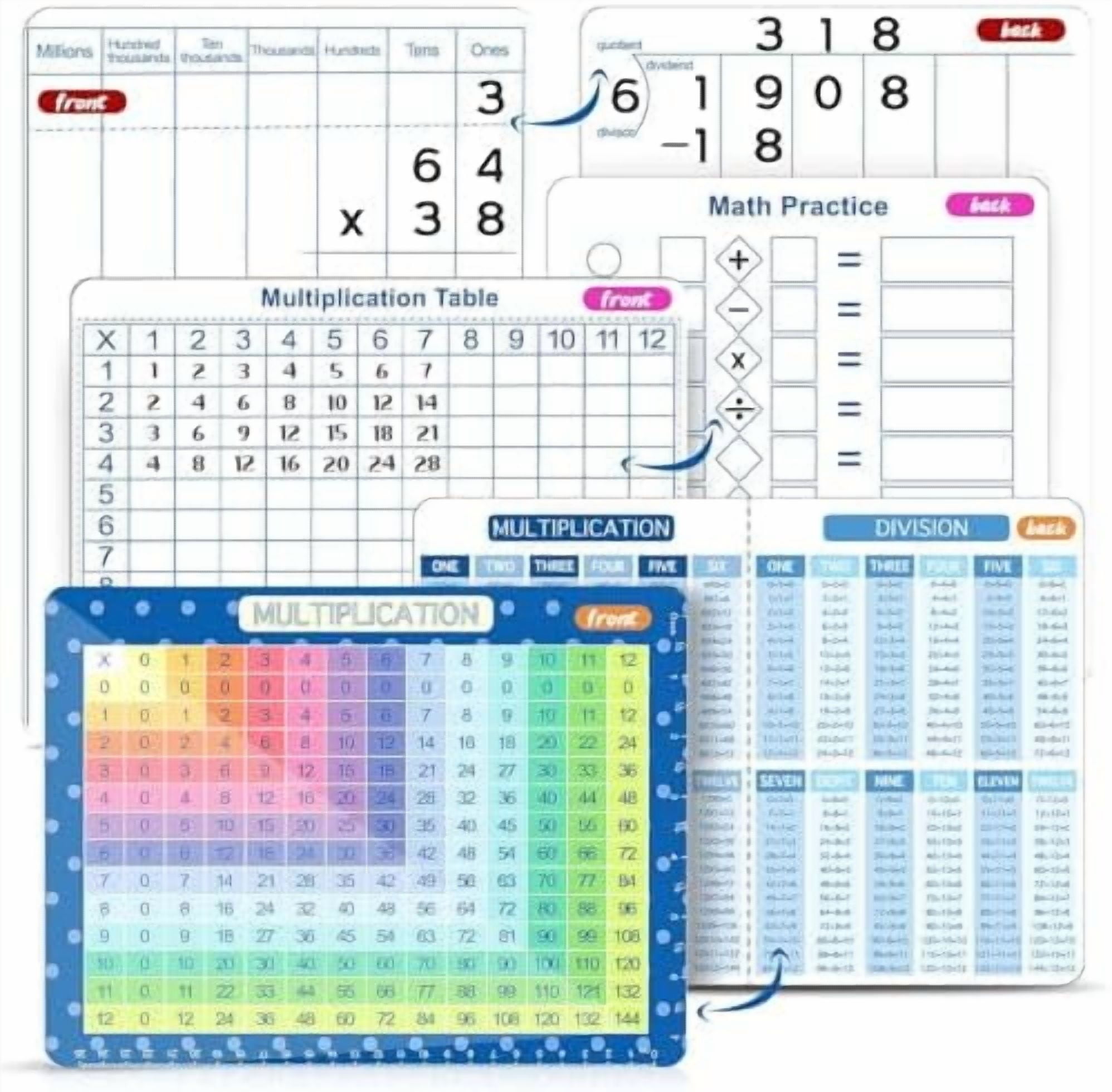 Multiplication Master Kit - 3 Pack Double Sided Dry Erase Math ...