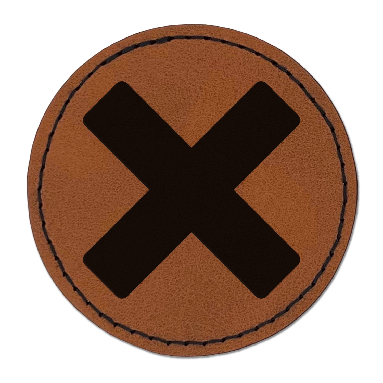 Multiplication Multiply Cross X Math Symbol 2.5" Faux Leather Round ...