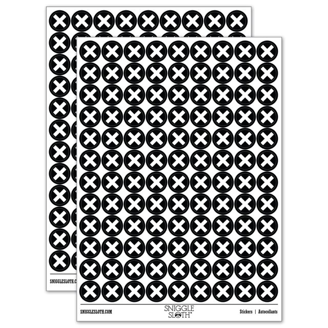 Multiplication Multiply Cross X Math Symbol 200+ Round Stickers - Black ...