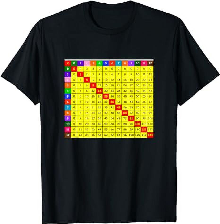 Multiplication Table Chart Math Shirt Teacher Student Outfit - Walmart.com