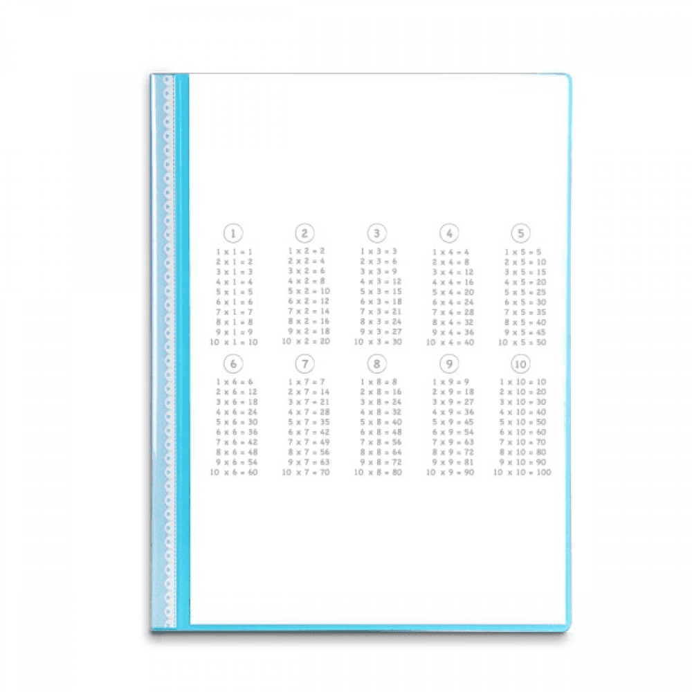 Multiplication Table Math Study Number Book Sheet Protectors Portfolio ...
