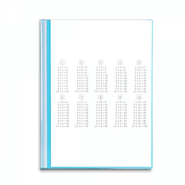 Multiplication Table Math Study Number Book Sheet Protectors Portfolio ...
