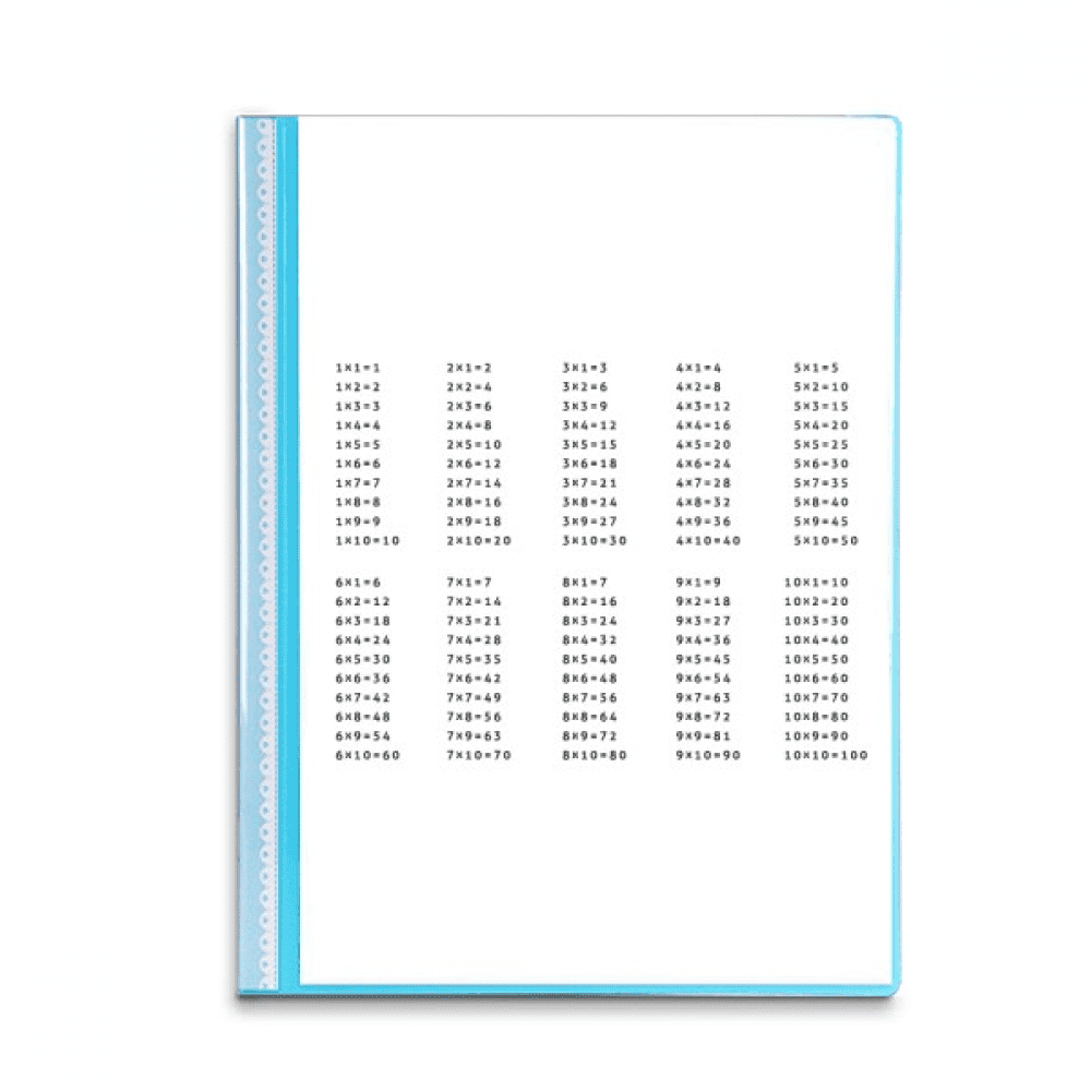 Multiplication Table Number Study Math Book Sheet Protectors Portfolio ...