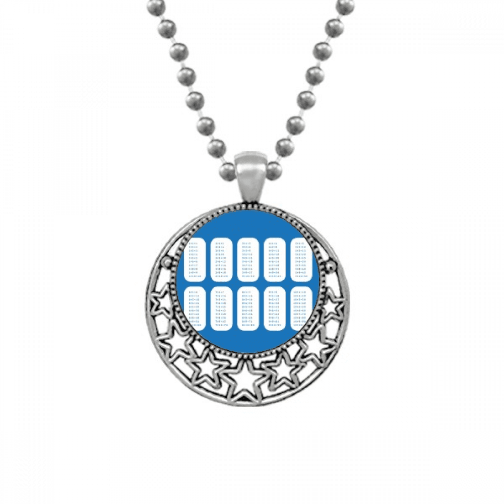 Multiplication Table Number Study Math Necklaces Pendant Retro Moon ...