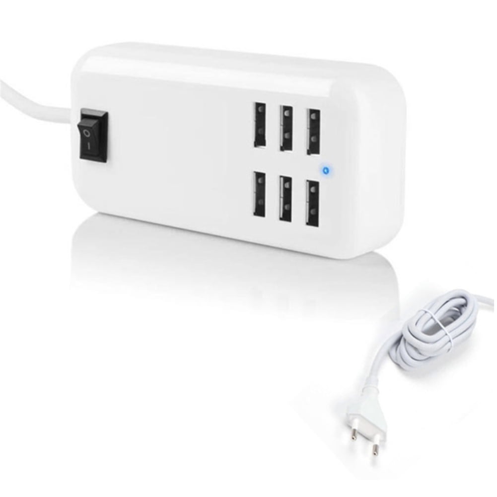 Multiport USB Hub Adapter 30W Charging Block Desktop Charging Hub 6 USB ...