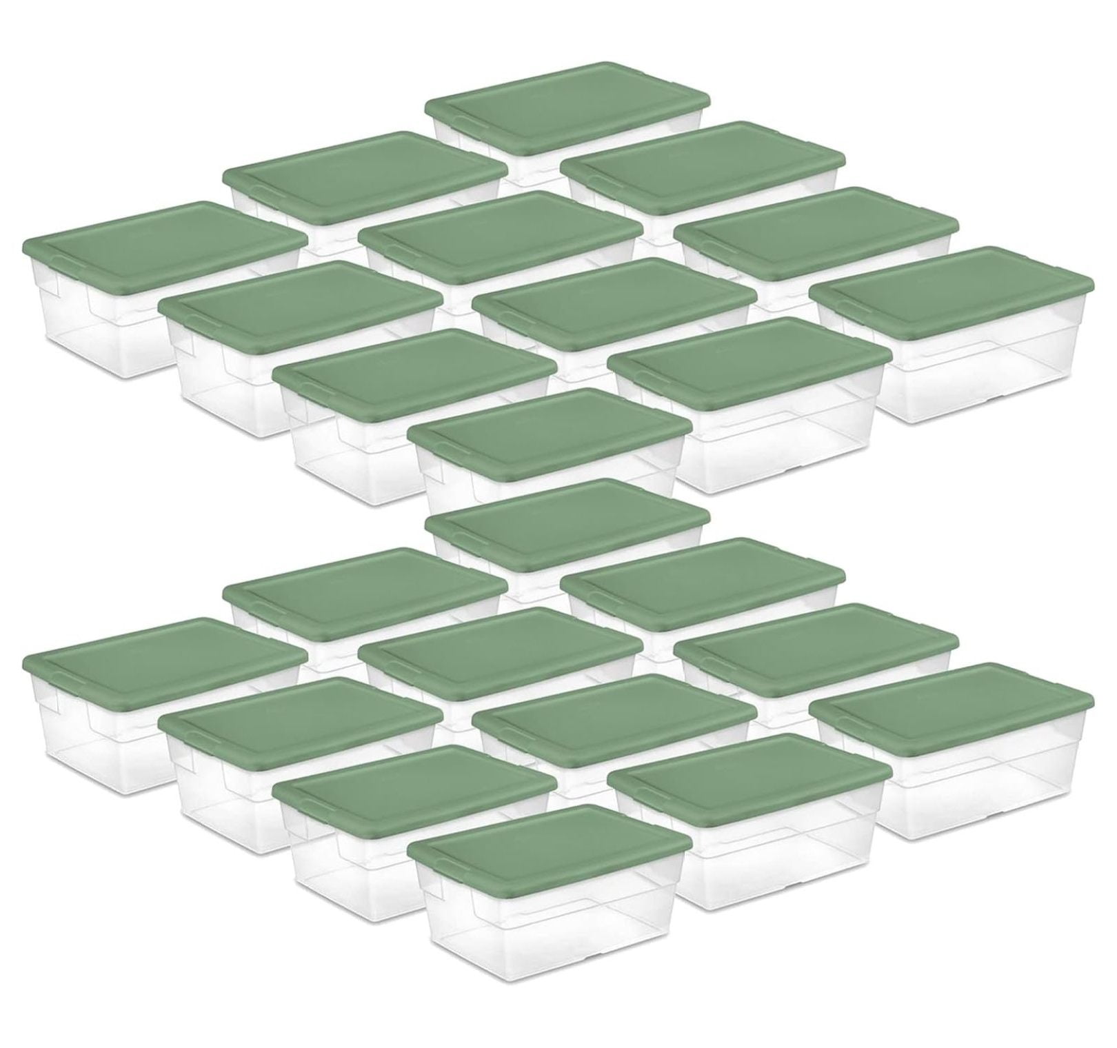 Multipurpose 16 Quart Clear Plastic Storage Tote Container Bins with ...