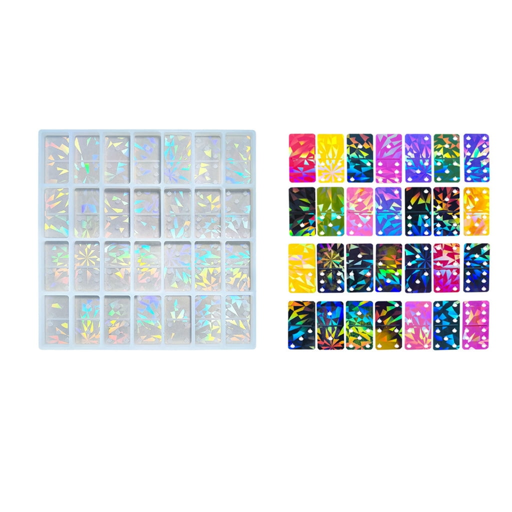 Multipurpose 28 Cavity Dominos Mold For Epoxy And Clay Sturdy Silicone ...