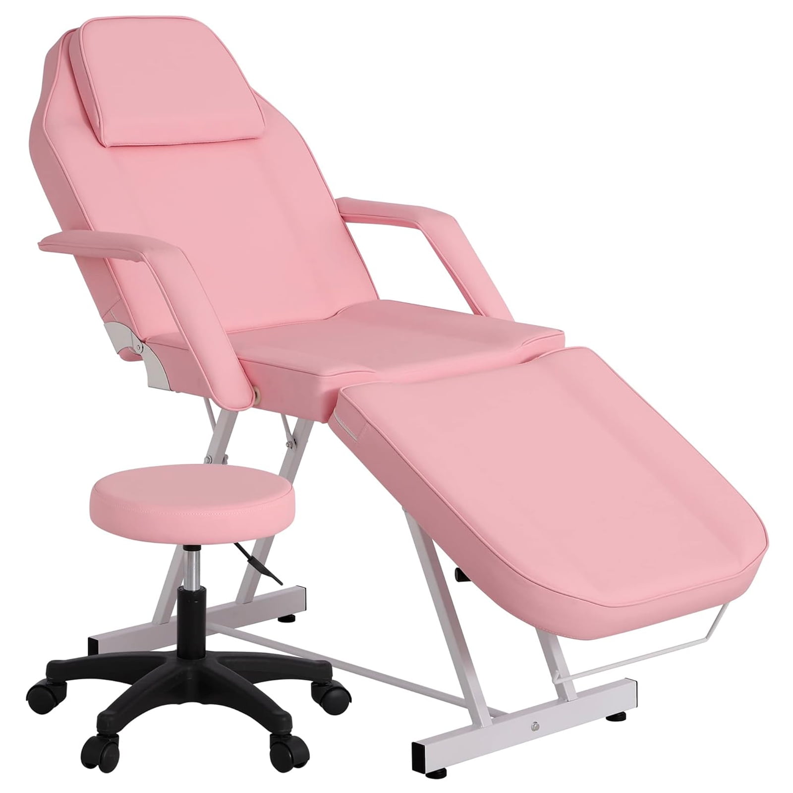 Multipurpose 3-Section Spa Massage Table with Hydraulic Stool, 73-inch ...